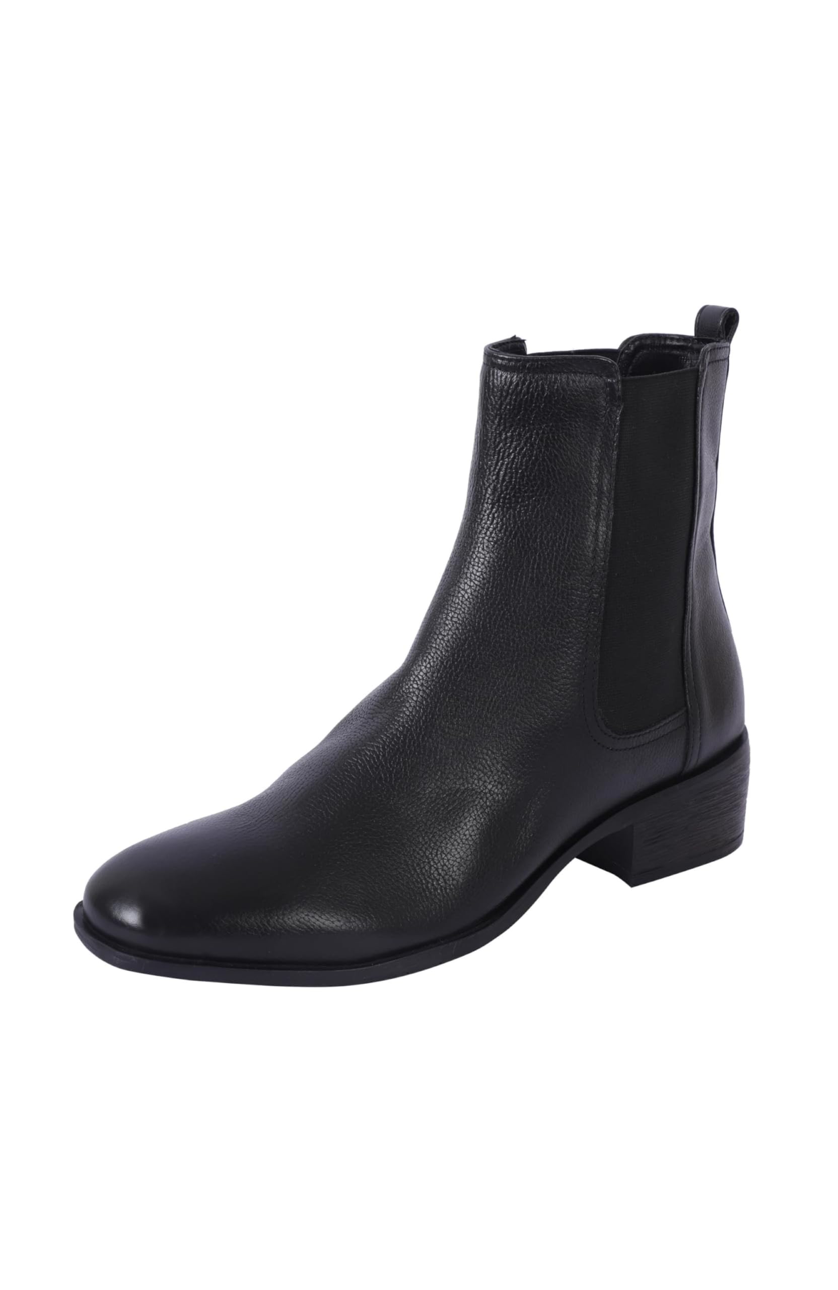Kenneth Cole REACTION Women's Salt Chelsea Ankle Boot, Black Leather, 7.5 M US