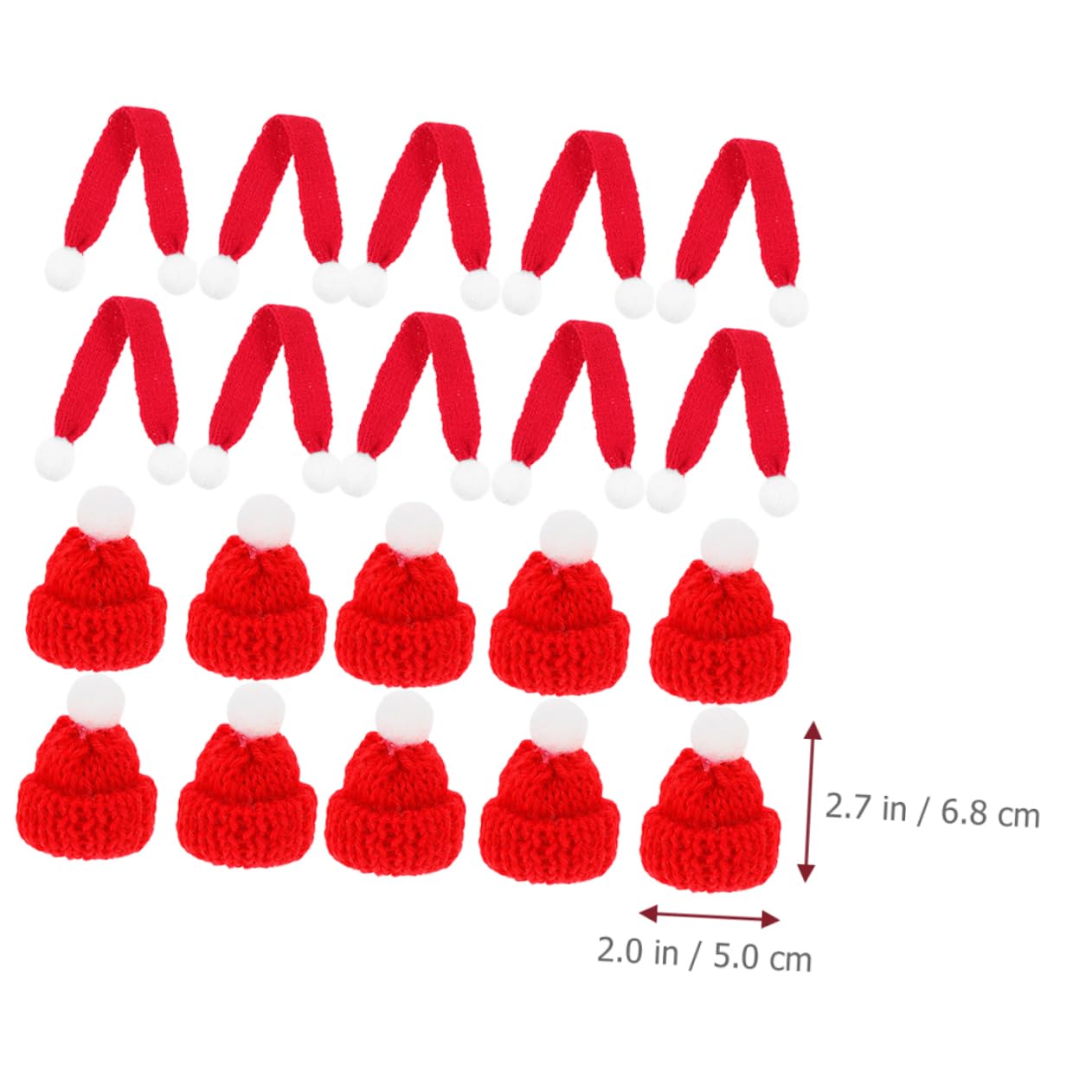 WHAMVOX Mini Beanie and Scarf Set Miniature Santa and Christmas Hats Scarves Bottle Covers for Holiday Decorations