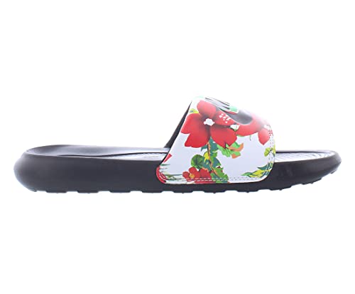 Nike Victori One Women's Print Slides Shoes,White/Siren Red/Atomic Green/Black Size 7