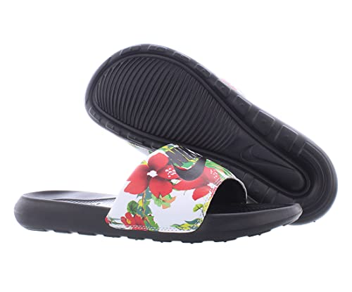 Nike Victori One Women's Print Slides Shoes,White/Siren Red/Atomic Green/Black Size 7