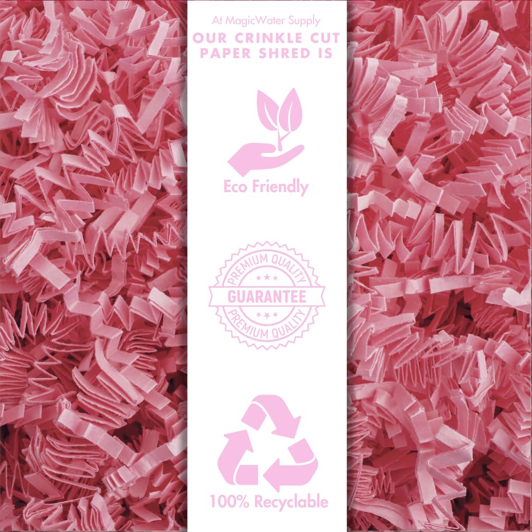 MagicWater Supply Crinkle Cut Paper Shred Filler (1 LB) for Gift Wrapping & Basket Filling - Light Pink