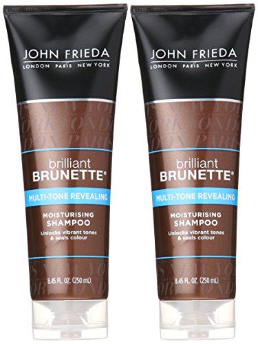 John Frieda Brilliant Brunette, Color Boosting Shampoo, Enhances and Protects Multi-Dimensional Tones, With Sweet Almond Oil to Rehydrate and Replenish Dry Hair, 8.45 Oz