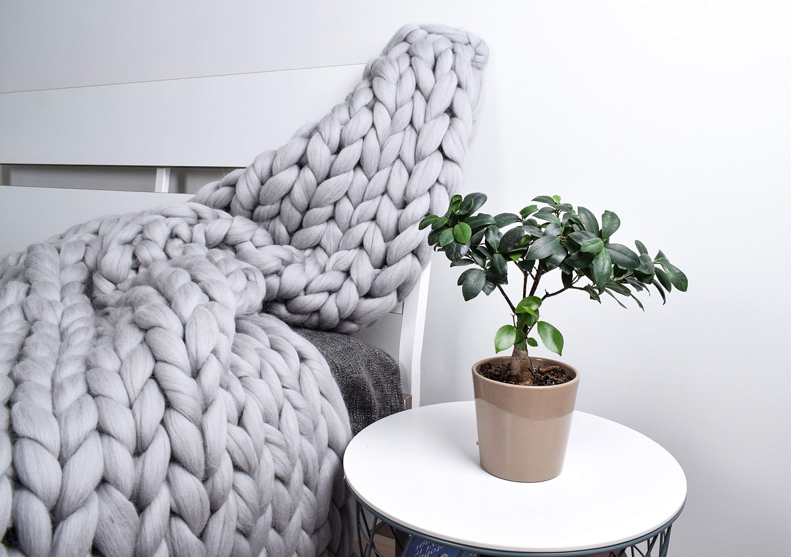 Chunky knit blanket Chunky blanket Merino wool blanket Giant throw Chunky Merino wool blanket Plaid Home decor Christmas gift Christmas present Interior design