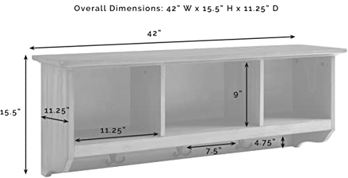 Crosley Furniture Brennan Entryway Storage Bench and Hanging Shelf Set, White