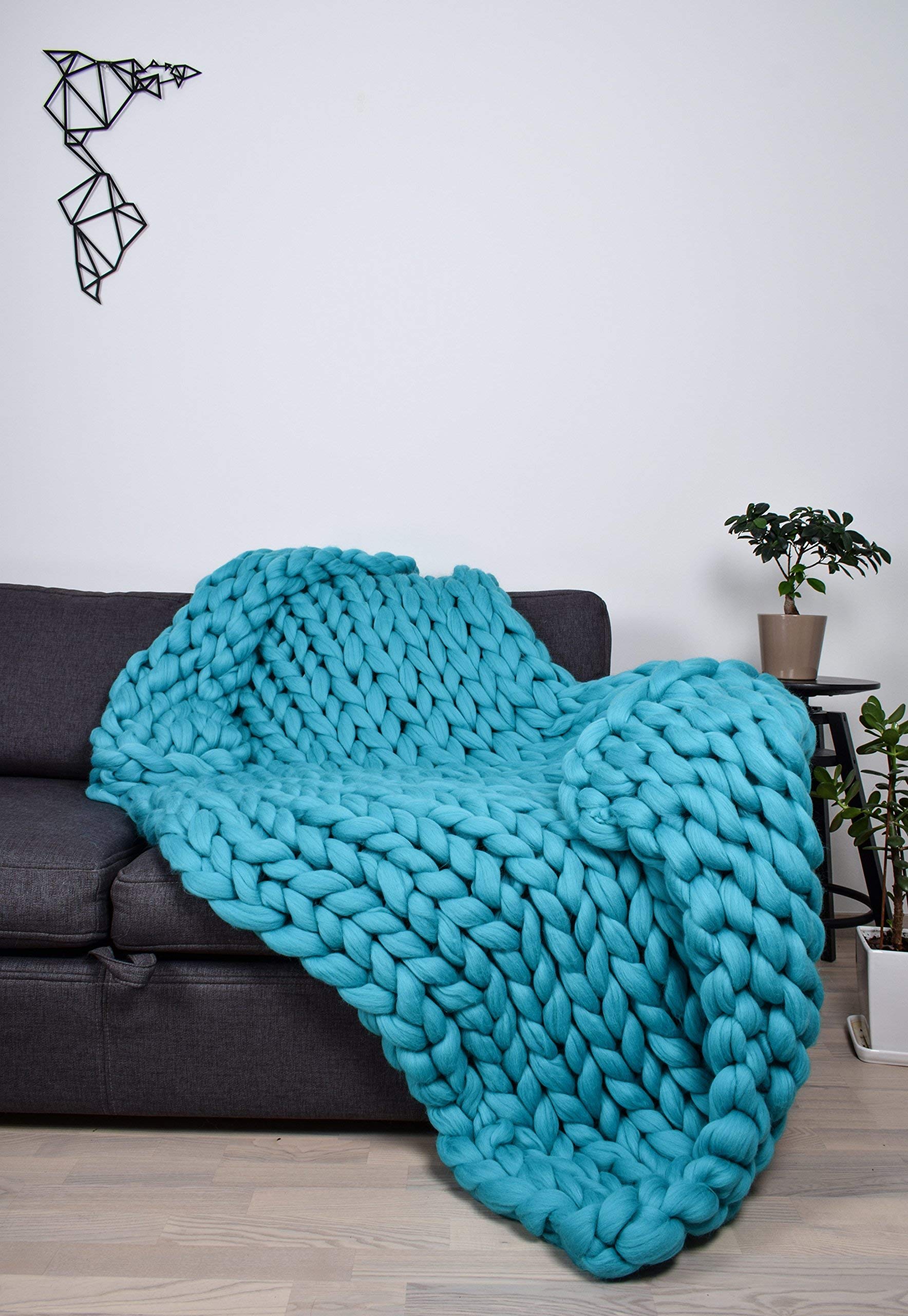 Chunky knit blanket Chunky blanket Merino wool blanket Giant throw Chunky Merino wool blanket Plaid Home decor Christmas gift Christmas present Interior design