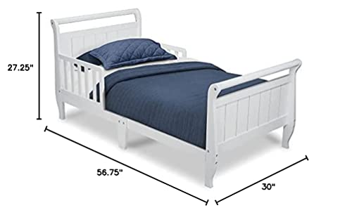 Delta Children Wood Toddler Bed Sleigh, Crib, White