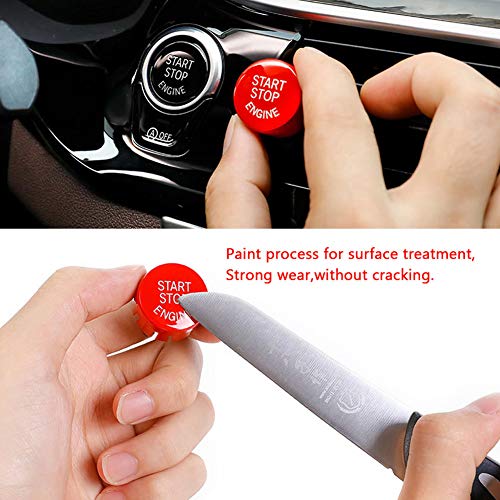 Jaronx Sports Red Start Stop Engine Switch Button Compatible with BMW,Power Ignition Start Stop Button Replacement(Compatible with BMW 1 2 3 4 5 6 7 X1 X3 X4 X5 X6/F30 F10 F01 F15 G01 G30 G31 G11 G12)