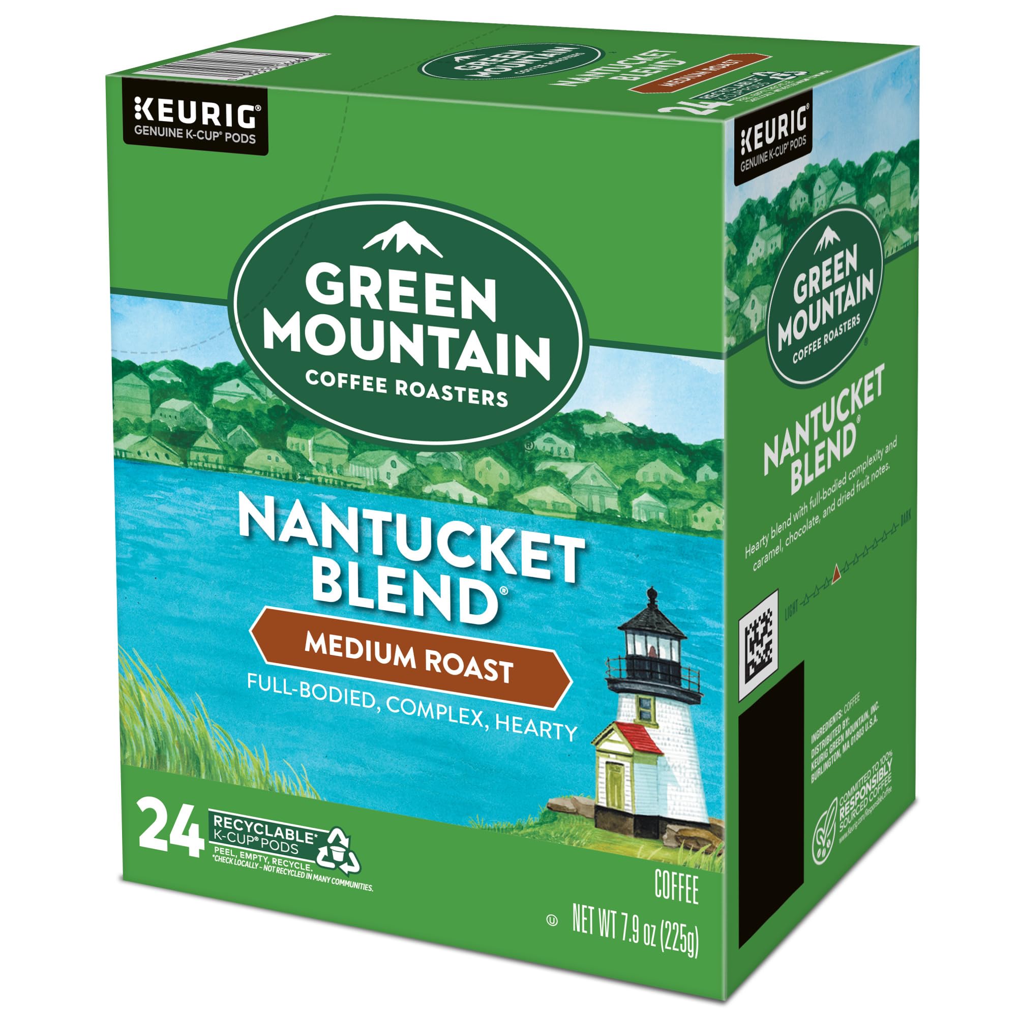 Green Mountain Coffee Roasters Nantucket Blend, Single-Serve Keurig K-Cup Pods, Medium Roast Coffee, 24 Count (Pack of 4), Total 96 Count