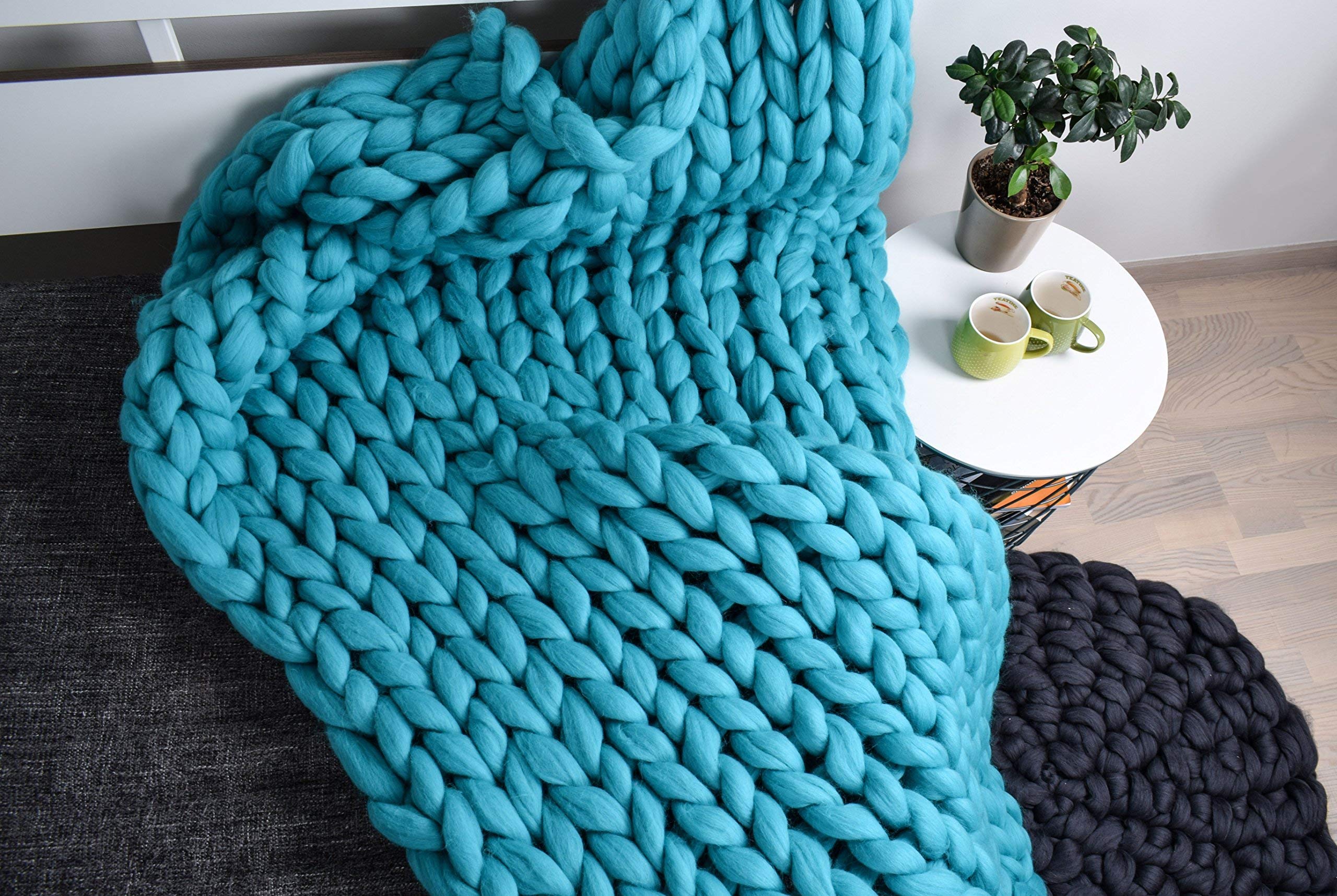 Chunky knit blanket Chunky blanket Merino wool blanket Giant throw Chunky Merino wool blanket Plaid Home decor Christmas gift Christmas present Interior design