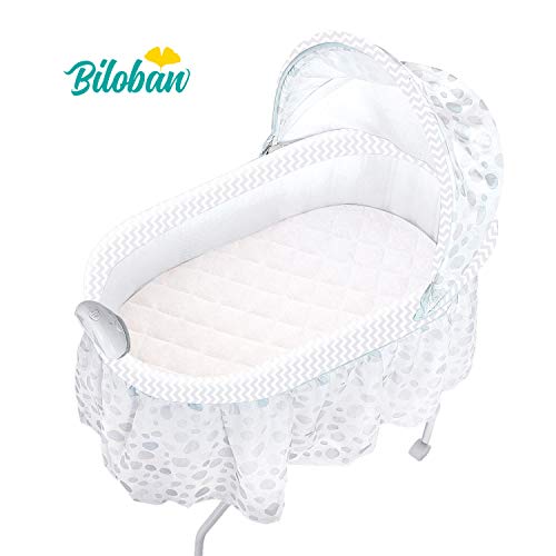 Bassinet Mattress Pad Cover Compatible with Delta Children Sweet Dreams/Deluxe Sweet Beginnings Bedside Bassinet, Waterproof Mattress Protector, 2 Pack, Bamboo Surface