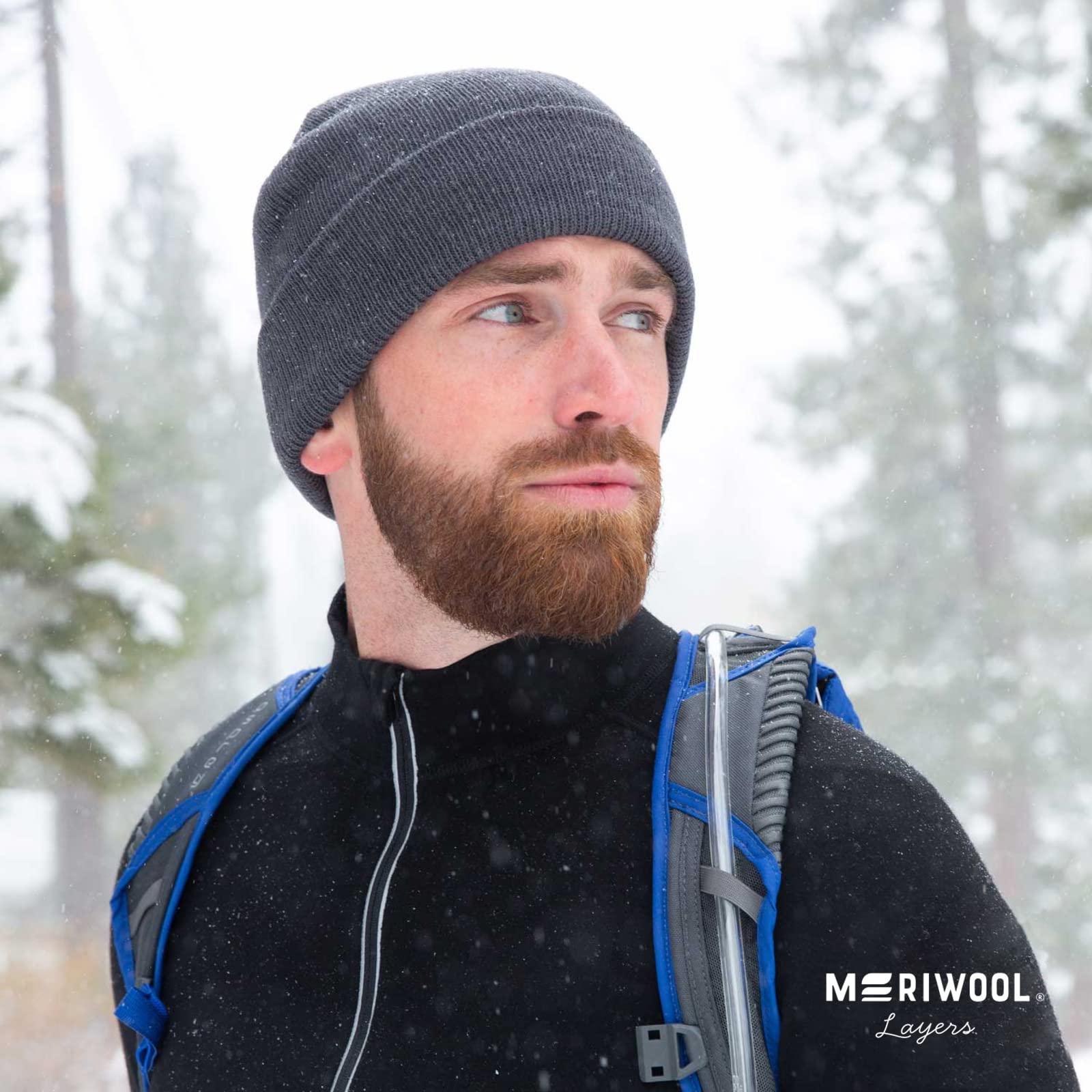 MERIWOOL Beanie for Men and Women - Merino Wool Blend Ribbed Knit Winter Hat Wine