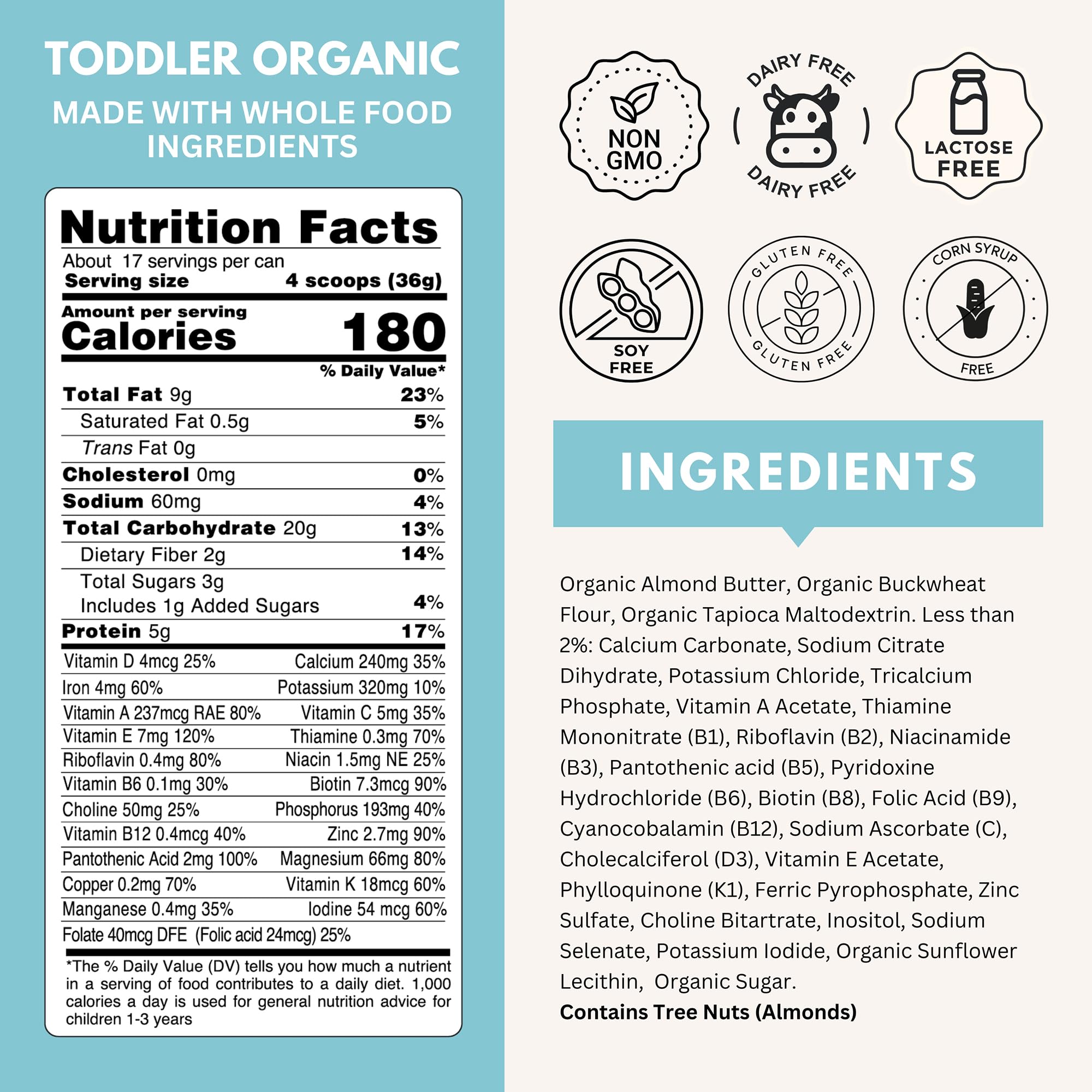 Else Nutrition Toddler Formula 12-36 mo., Plant Based Toddler Nutritional Drink - Soy & Dairy Free, Lactose Free - Complete Baby Formula (12-36 mo.), Protein Powder w/ 20+ Vitamins (22oz, 2-Pack)