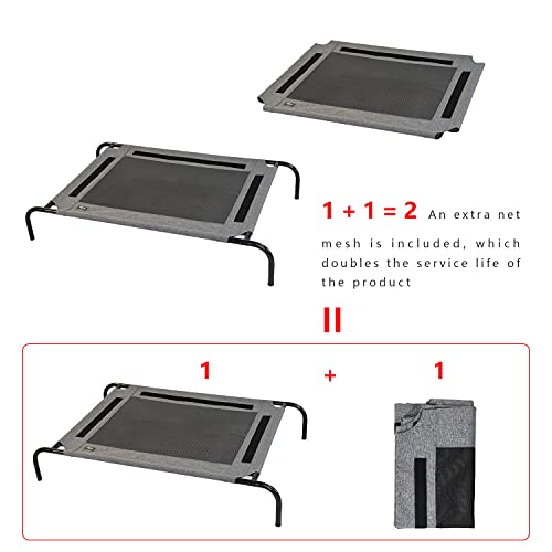 objoy Original Elevated Dog Bed Protable Raised Pet Cots with Soft Side for Large Medium Small Dogs, Sturdy Frame& Breathable Mesh for Indoor Outdoor Use (L)