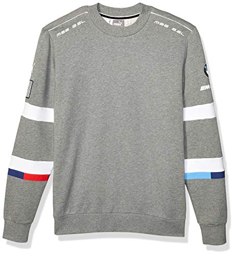 PUMA Mens BMW M Motorsport Street Crew Neck Sweatshirt, Medium Gray Heather, M