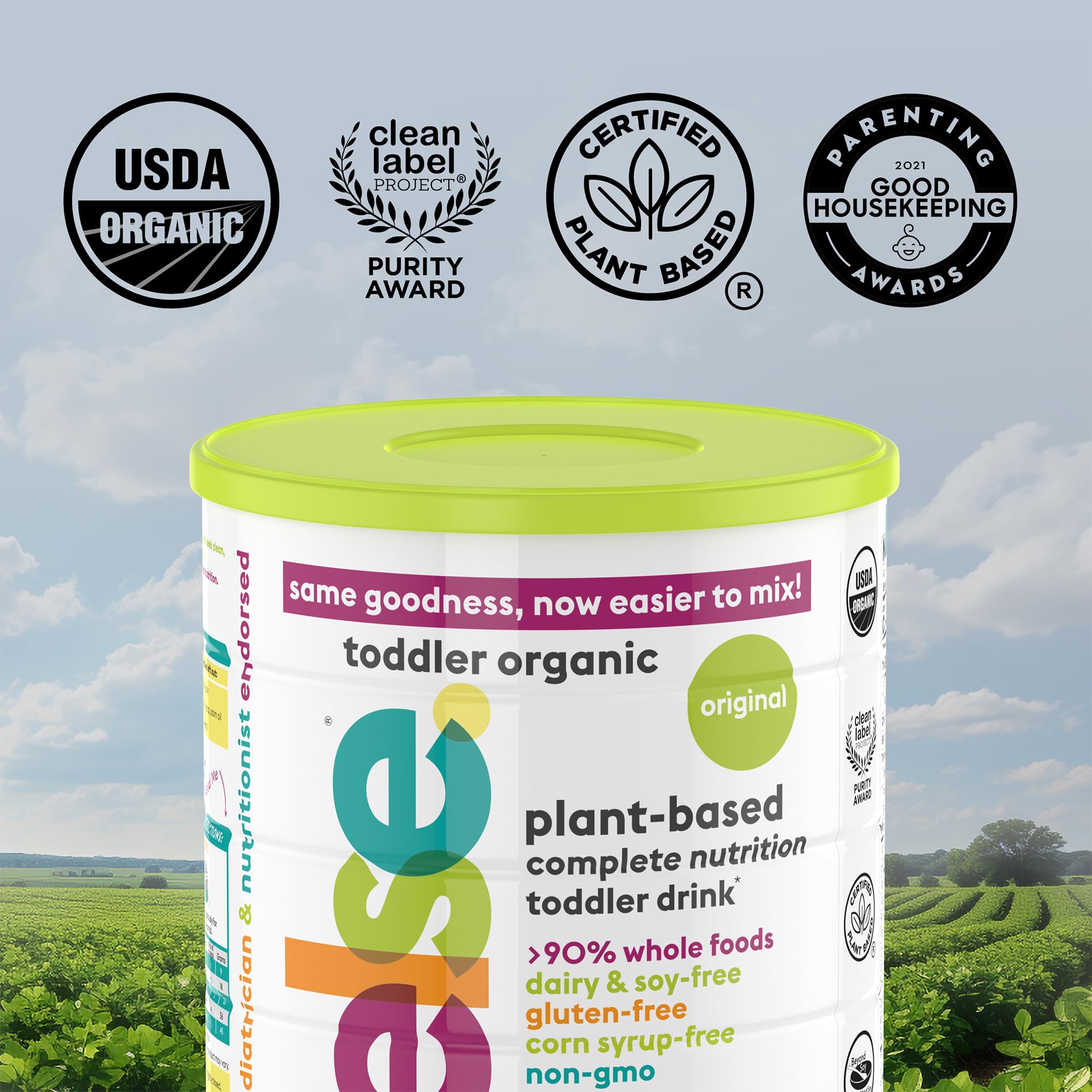Else Nutrition Toddler Formula 12-36 mo., Plant Based Toddler Nutritional Drink - Soy & Dairy Free, Lactose Free - Complete Baby Formula (12-36 mo.), Protein Powder w/ 20+ Vitamins (22oz, 2-Pack)