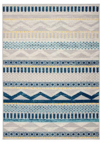 Rugshop Sky Collection Contemporary Bohemian Design Area Rug 5' x 7' Blue