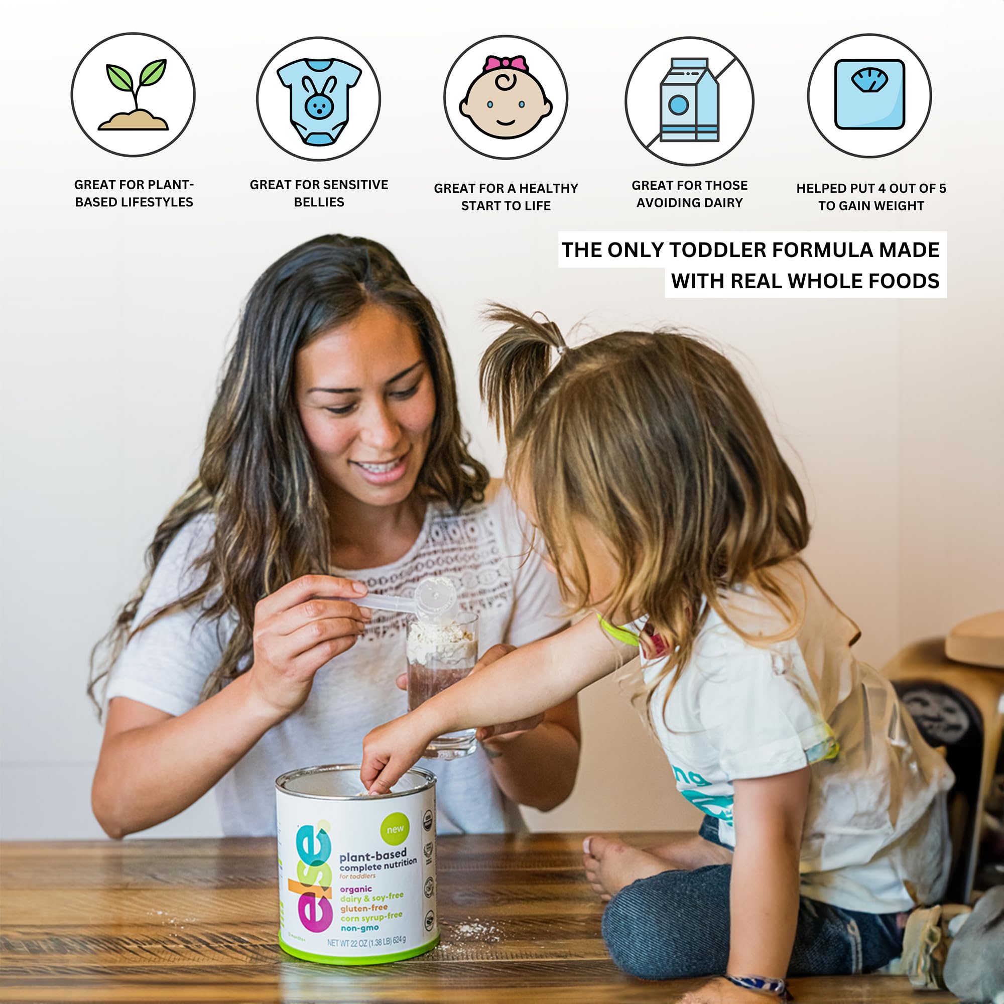 Else Nutrition Toddler Formula 12-36 mo., Plant Based Toddler Nutritional Drink - Soy & Dairy Free, Lactose Free - Complete Baby Formula (12-36 mo.), Protein Powder w/ 20+ Vitamins (22oz, 2-Pack)