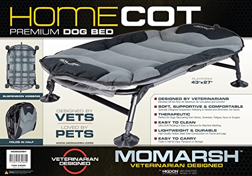 Momarsh Elevated Dog Cot with Washable Soft Pad & Folding Frame for Travel & Home Use| All in One Pet Bed Cot System for Dogs