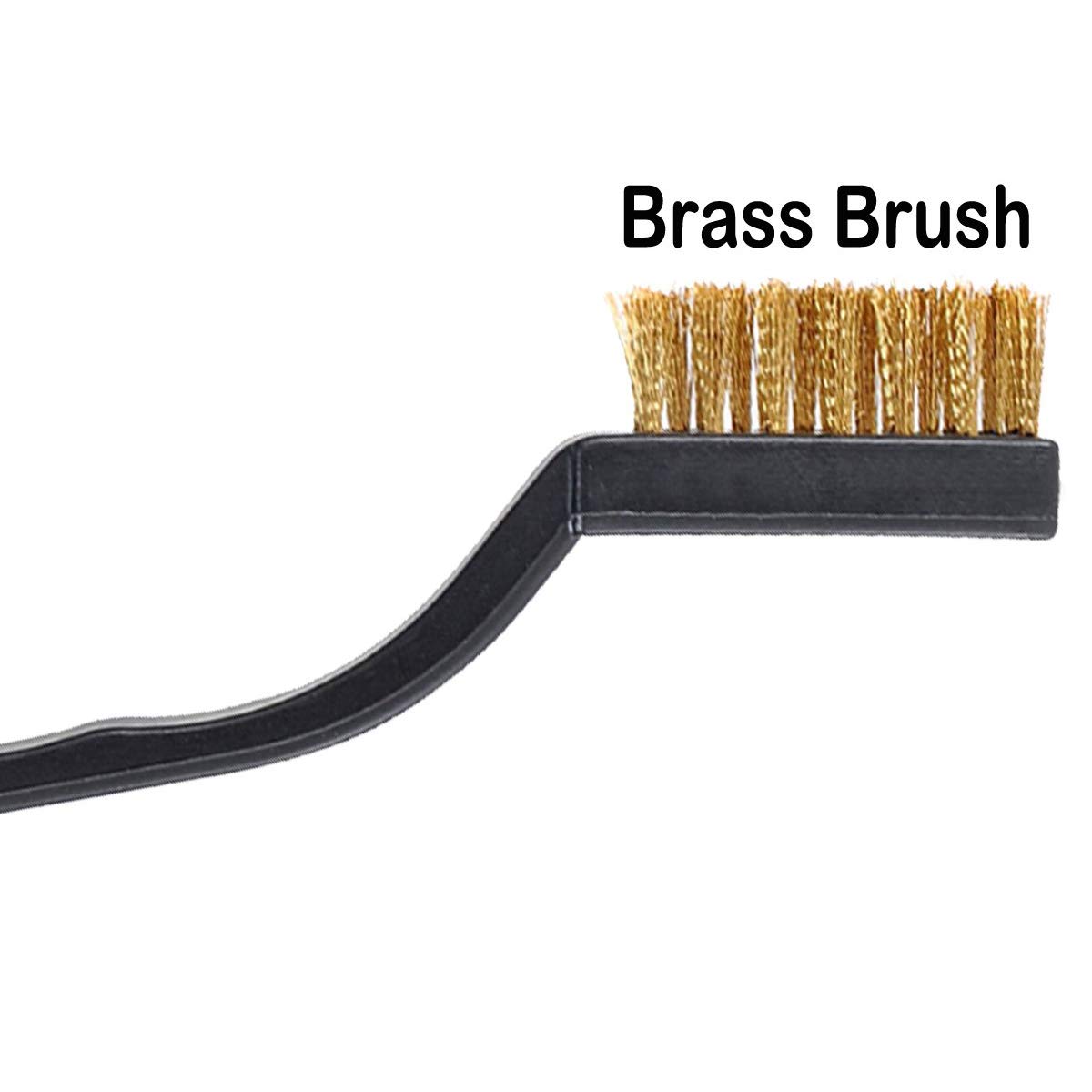 30PCS Mini Wire Brush Brass Brush,Curved Handle Masonry Brush Wire Bristle for Cleaning Welding Slag and Rust