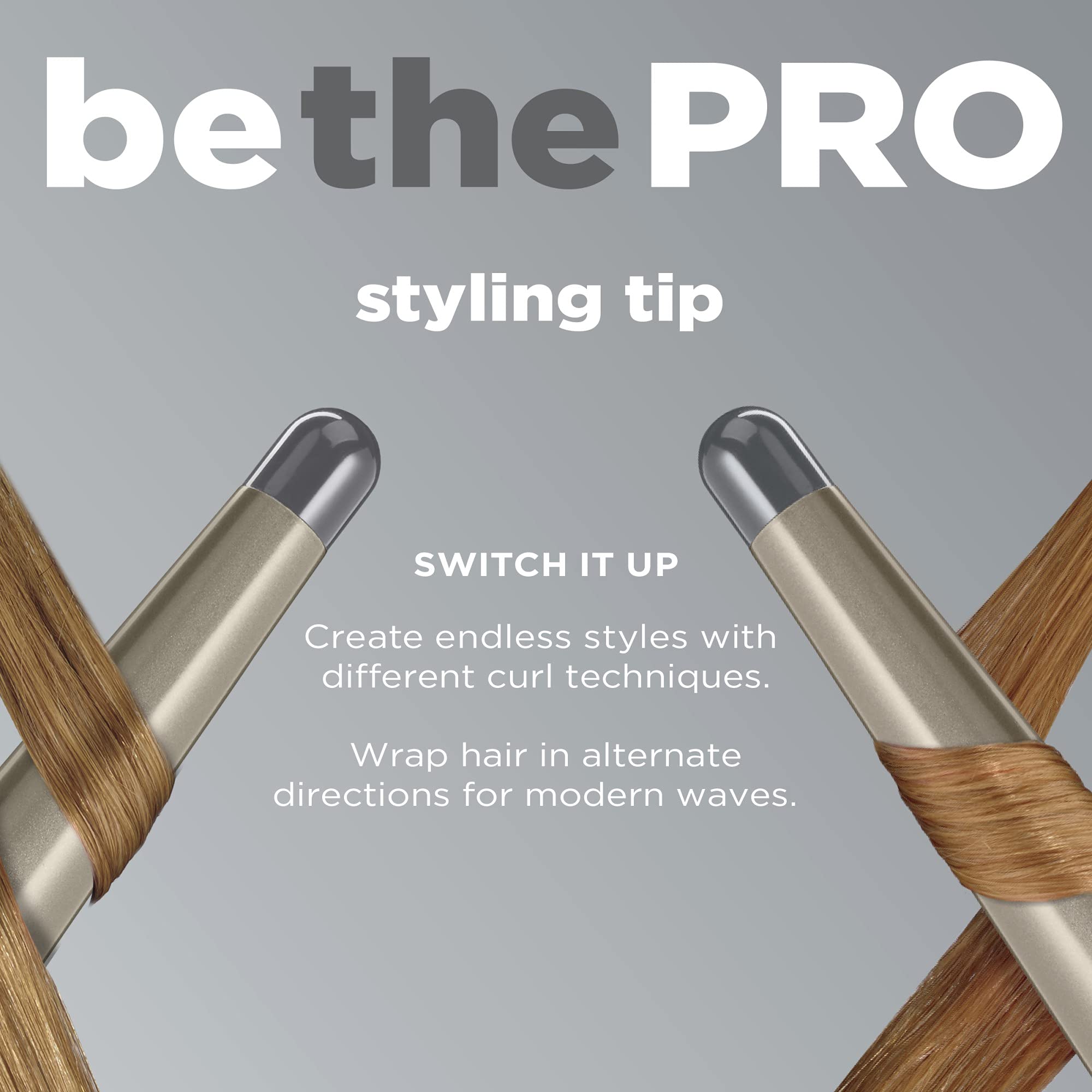 INFINITIPRO BY CONAIR Tourmaline Ceramic 1 1/4-Inch to 3/4-Inch Curling Wand, Tapered wand produces beachy waves , Metallic Grey