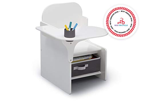 Delta Children MySize Chair Desk with Storage Bin - Greenguard Gold Certified, Bianca White