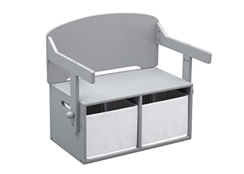 Delta Children MySize Kids Convertible Activity Bench - Greenguard Gold Certified, Grey