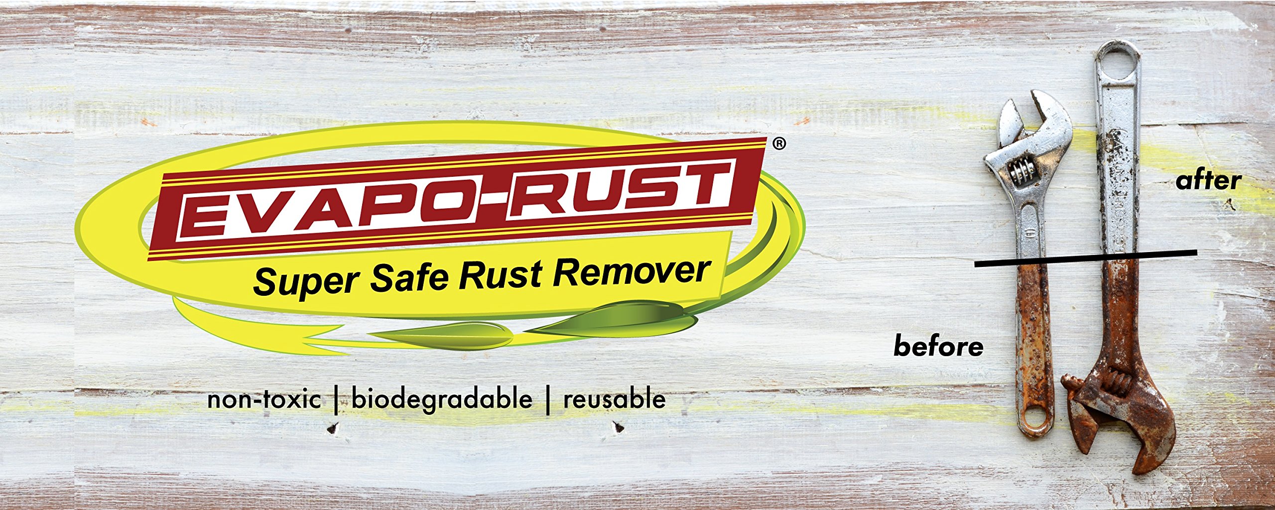 Evapo-Rust The Original Super Safe Rust Remover, Water-based, Non-Toxic, Biodegradable, 55 Gallon,Clear,ER014