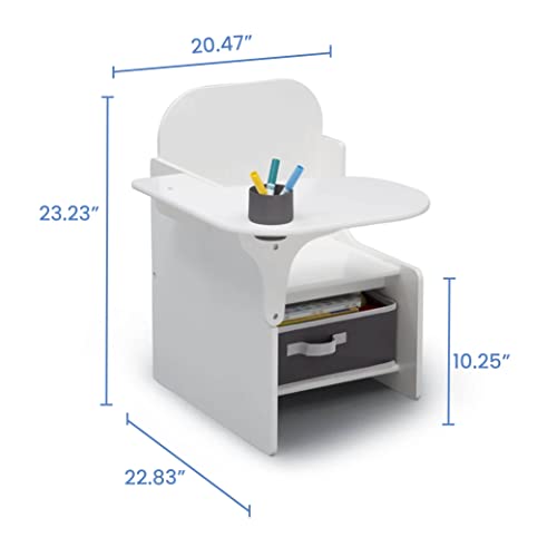 Delta Children MySize Chair Desk with Storage Bin - Greenguard Gold Certified, Bianca White
