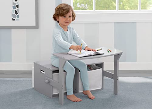 Delta Children MySize Kids Convertible Activity Bench - Greenguard Gold Certified, Grey