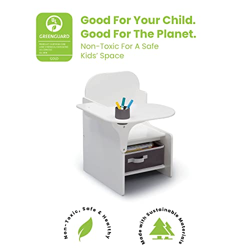 Delta Children MySize Chair Desk with Storage Bin - Greenguard Gold Certified, Bianca White