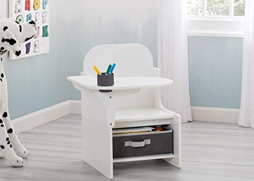Delta Children MySize Chair Desk with Storage Bin - Greenguard Gold Certified, Bianca White