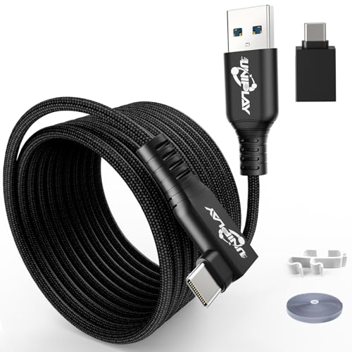 uniplay Link Cable for Quest 2/Pro/Pico4/Rift and PC/Steam VR Long Cable Accessories High Speed Data Transfer USB 3.0 to USB C Cable for Gaming PC (16FT/5M)