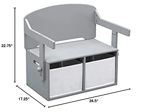 Delta Children MySize Kids Convertible Activity Bench - Greenguard Gold Certified, Grey