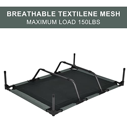 Outdoor Elevated Dog Bed with Removable Canopy, 48" XLarge Cooling Raised Pet Cot for Outdoor Camping, Waterproof Canopy, Durable Oxford Fabric, Portable Pet Bed (Large Gray)