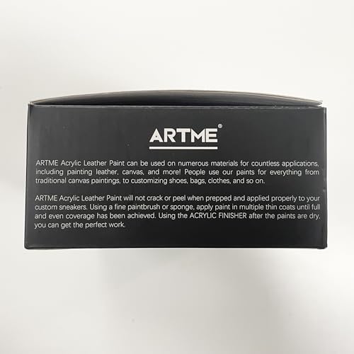 ARTME Acrylic Leather Paint Set, 20 Colors x 30ml Acrylic Leather Dye Kit Perfect for Shoes, Sneakers, Jackets, Leather Sofa, and Car Seat