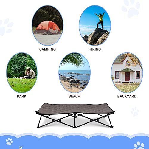 KingCamp Elevated Dog Bed Portable Raised Dog Beds Stable Folding Dog Cot Dog Camping Bed for Outdoor Travel with Washable Mesh for Small, Medium, Large Pet Weight Up to 110lbs with Carry Bag
