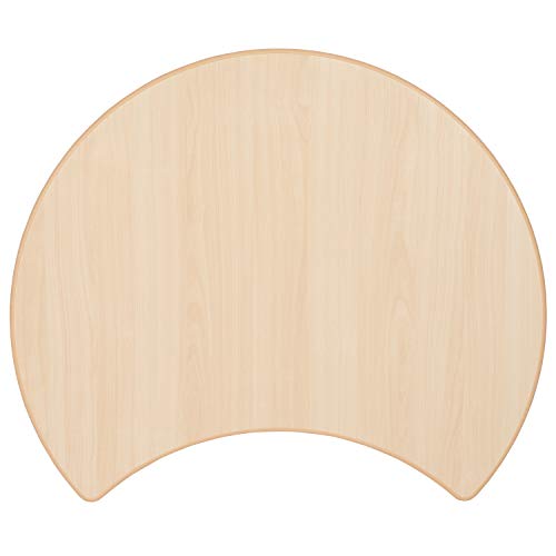 Flash Furniture 25.125"W x 35.5"L Crescent Natural Plastic Height Adjustable Activity Table Set with 2 Chairs