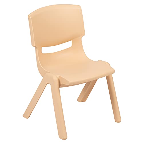 Flash Furniture 25.125"W x 35.5"L Crescent Natural Plastic Height Adjustable Activity Table Set with 2 Chairs