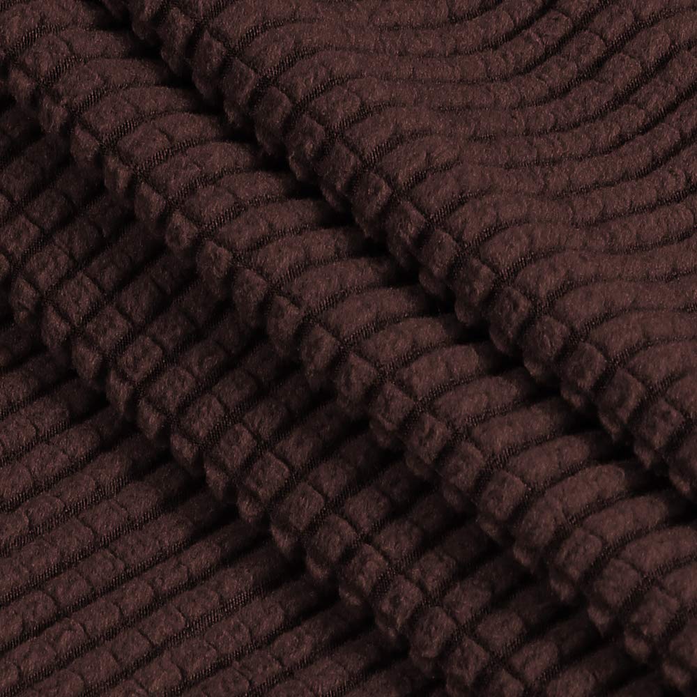 PrinceDeco Stretch Sofa Cover Slipcover Couch Covers for 3 Cushion Couch Furniture Protector Sofa Covers with Non Slip Elastic Bottom Dogs Pet Friendly Fitted (Sofa, Brown)