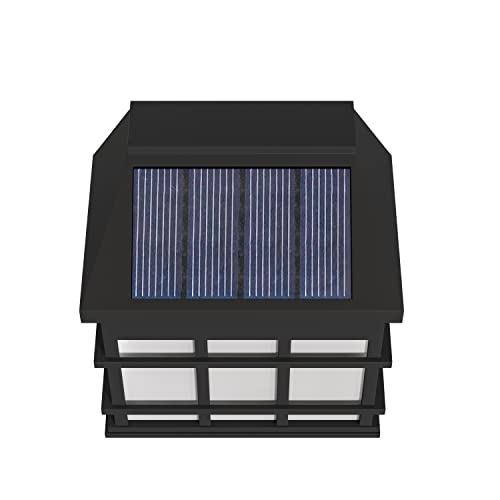 Flash Furniture DN-SL108-6-BK-GG 6 Pack Wall Mount LED Weather Resistant Decorative Powered Deck and Fencing Solar Lights, Black