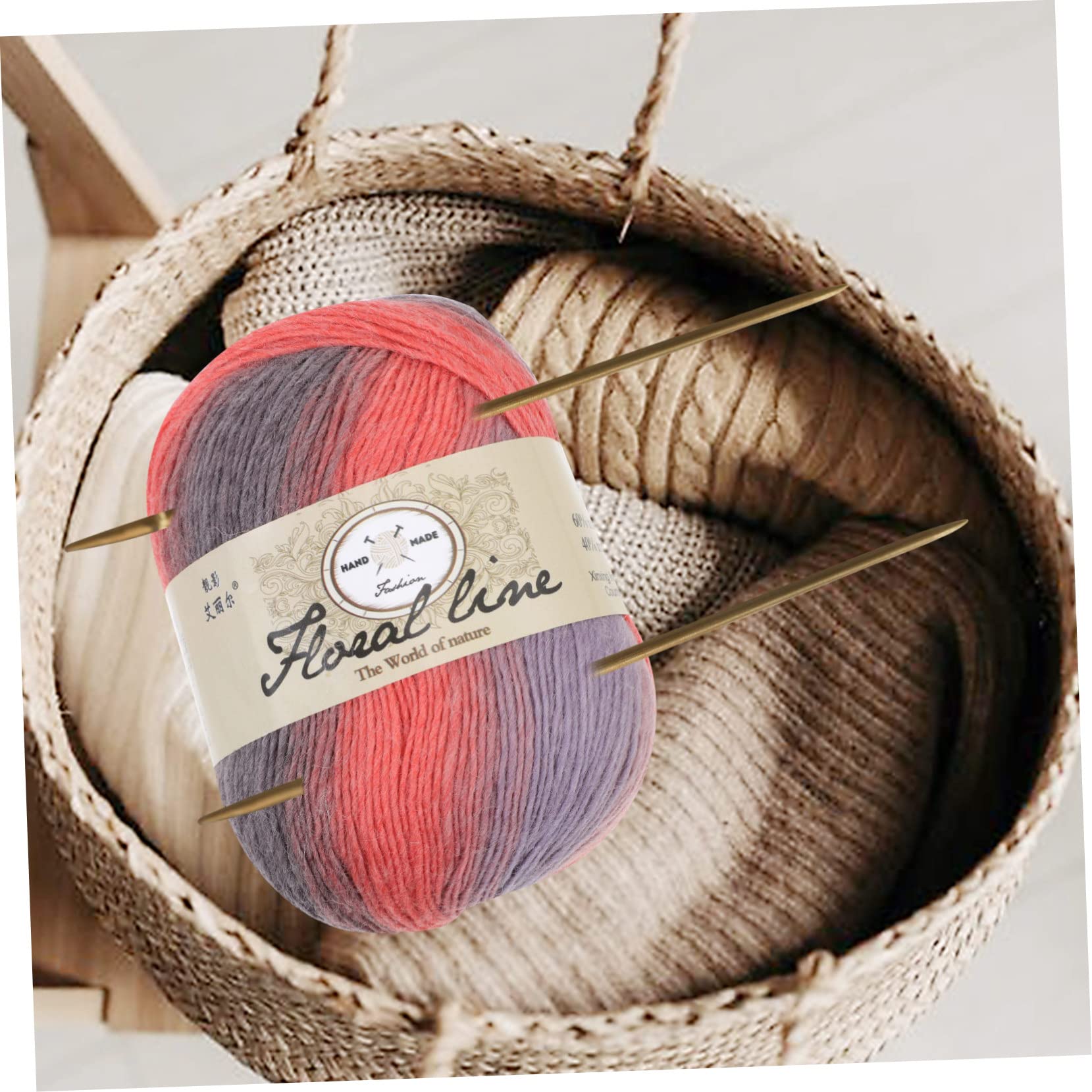 FAVOMOTO Wool Rainbow Yarn 1 Roll Gradient Yarn Knitting Wool Crochet Yarn Wool Yarn Woolen Yarn Fancy Rainbow Yarn Sock Woolen Thread Embroidery Thread Rug Yarn