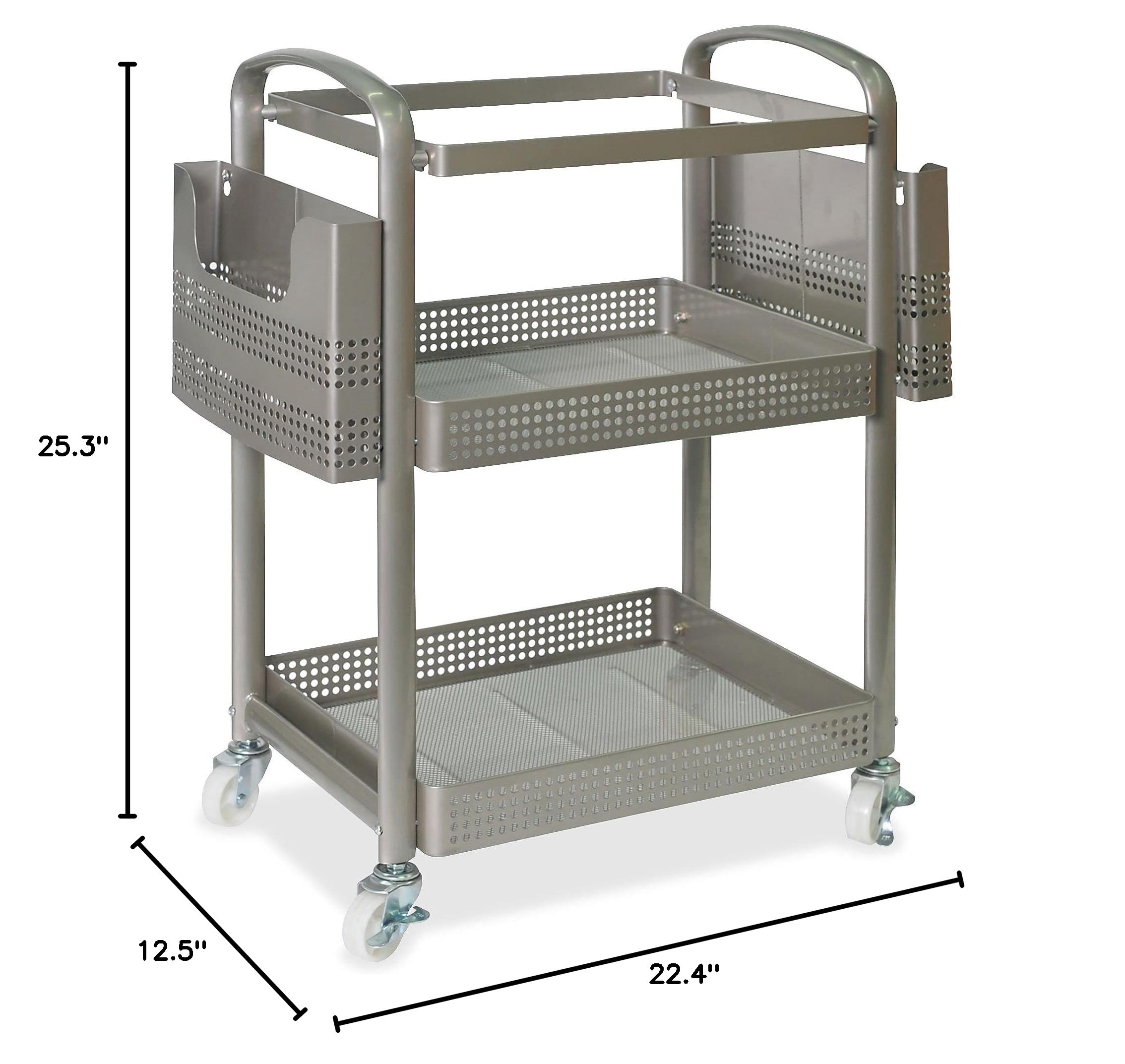 Lorell File Mobile Cart, 25.3" x 22.4" x 12.5", Champagne Gold