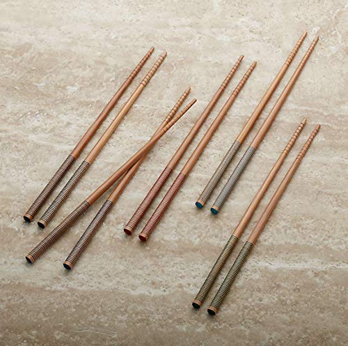 Crate & Barrel Striped Bamboo Chopstick, Set of 5 Pairs