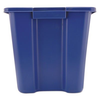 Rubbermaid, 571473, Stacking Recycle Bin, Rectangular, Polyethylene, 14 Gal, Blue