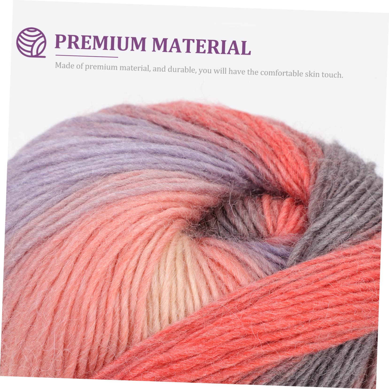 FAVOMOTO Wool Rainbow Yarn 1 Roll Gradient Yarn Knitting Wool Crochet Yarn Wool Yarn Woolen Yarn Fancy Rainbow Yarn Sock Woolen Thread Embroidery Thread Rug Yarn