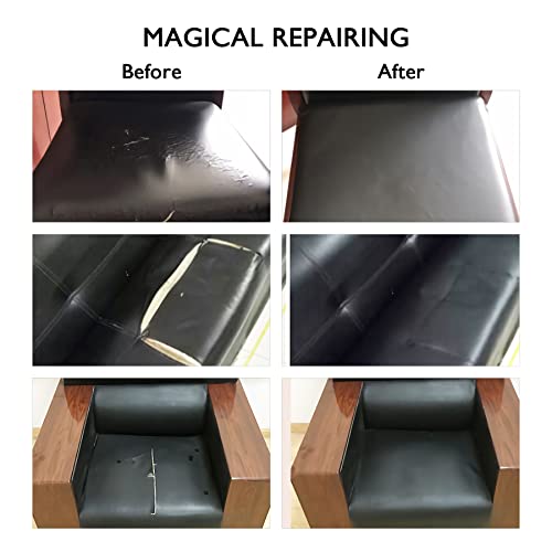 STMGOO Leather Repair Patch, Self-Adhesive Leather Repair Tape Kit for Couches Furniture Drivers Seat Sofas Car Seats Black 4x79inch
