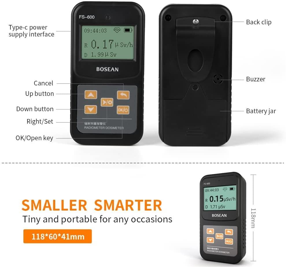 HPDONM Handheld Portable Nuclear Radiation Detector, 2022 New Radiation Dose Alarm Counter, Marble Radioactive Monitor Digital Meter High Sensitivity Accuracy Large Screen