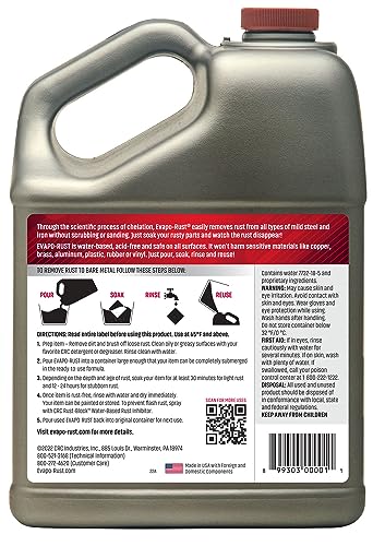 Evapo-Rust ER012 Super Safe Rust Remover – 128 oz., Non Toxic Rust Remover for Auto Parts, Hardware, Antiques | Rust Removers and Chemicals,Gray,1 gallon