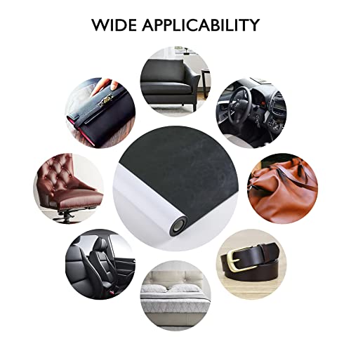 STMGOO Leather Repair Patch, Self-Adhesive Leather Repair Tape Kit for Couches Furniture Drivers Seat Sofas Car Seats Black 4x79inch