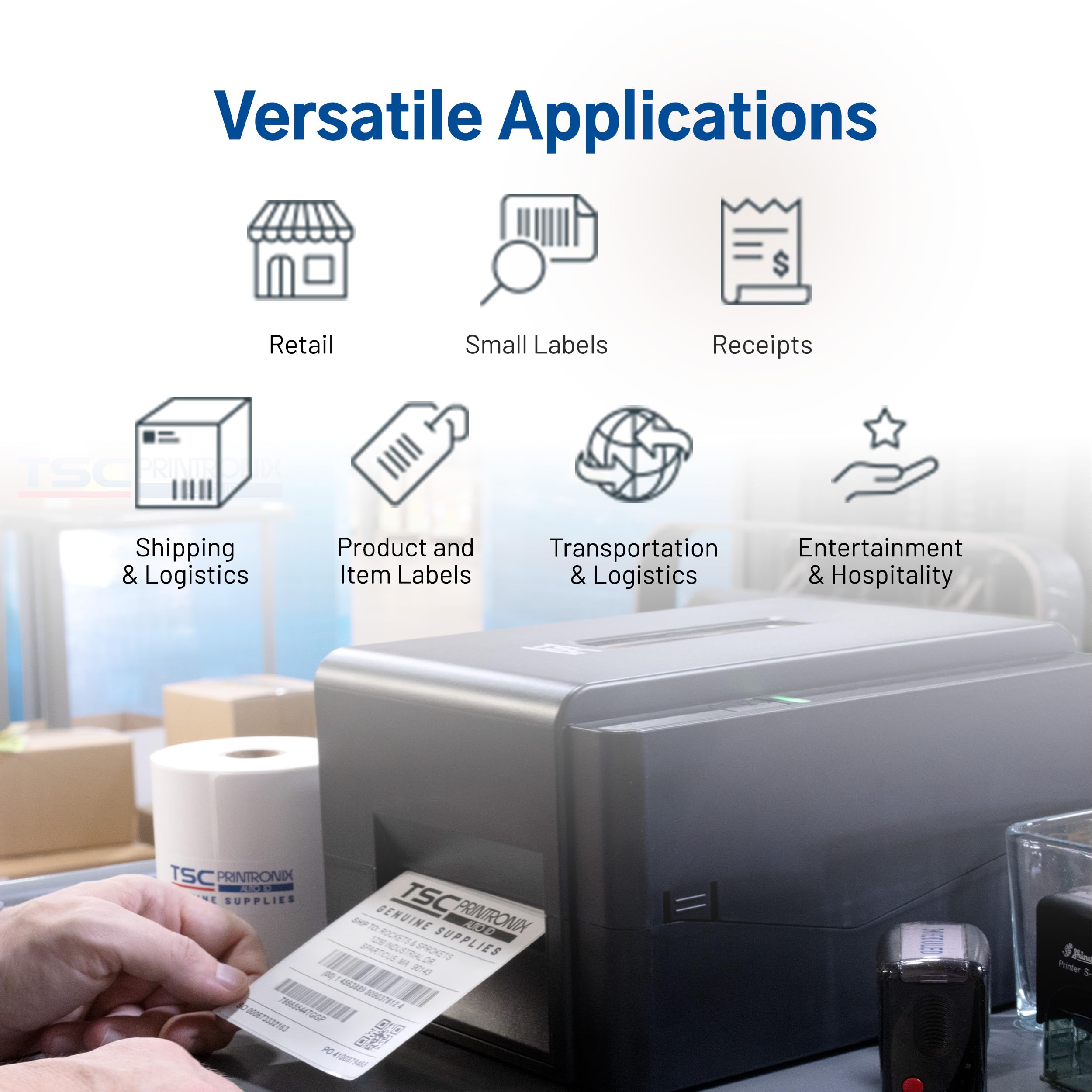 TSC - B01MUHDV6B TE200 Desktop Direct Thermal Barcode Printer - 4.25", 203 dpi